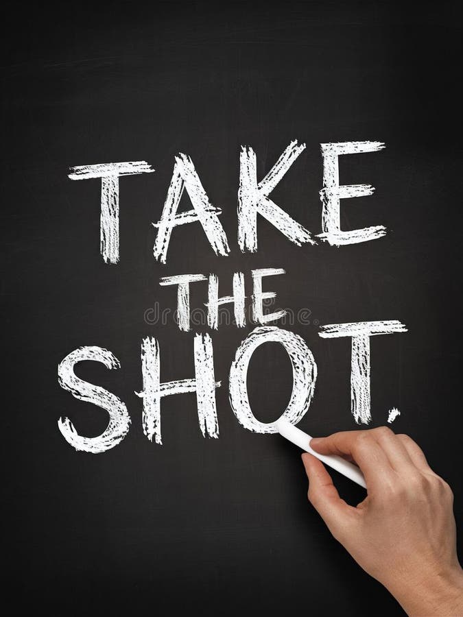 Graphics Drawn with Chalk on a Take the Shoot Board Stock Photo - Image ...