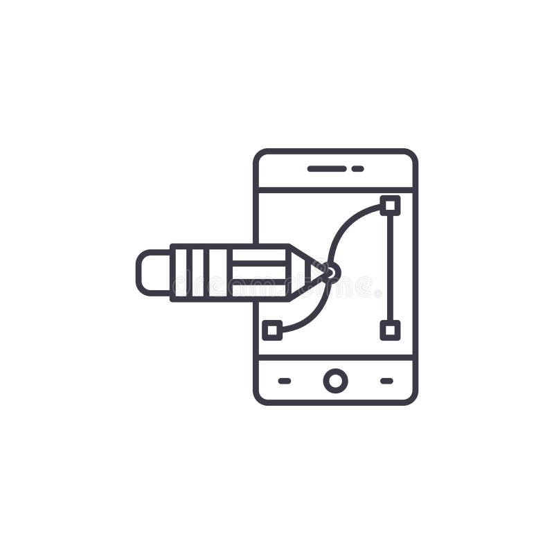 Graphics Editor Linear Icon Concept. Graphics Editor Line Vector Sign ...