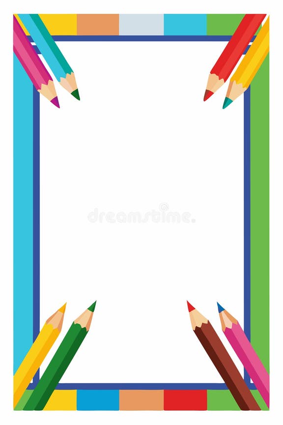 Graphics Frame Rectangle Made of Colored Pencils Stock Photo ...