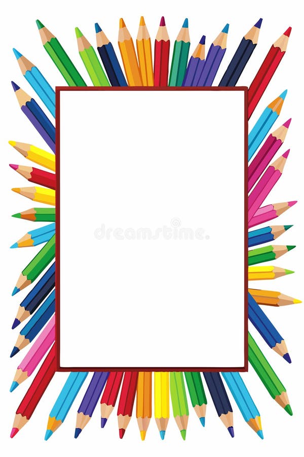 Graphics Frame Rectangle Made of Colored Pencils Stock Photo ...