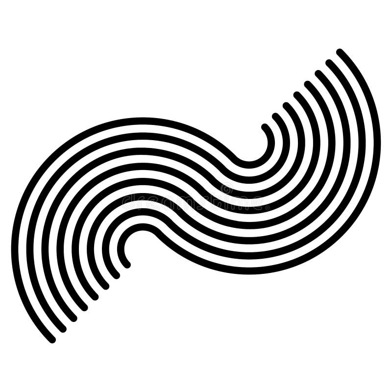 Graphics, Icon, Symbol Made of Parallel Curved Lines. Camber, Flexure ...