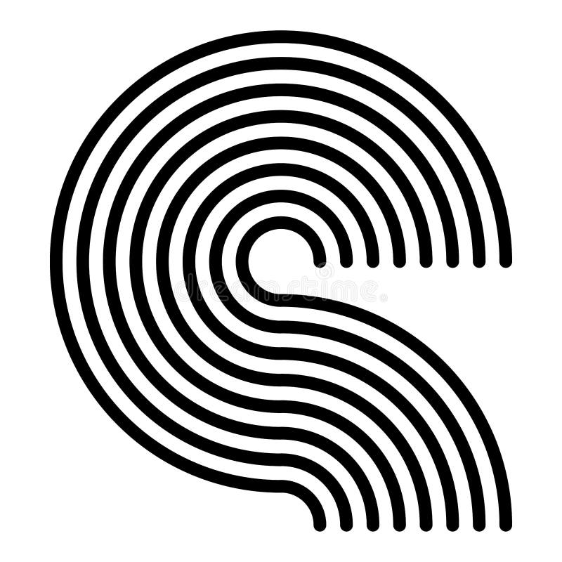 Graphics, Icon, Symbol Made of Parallel Curved Lines. Camber, Flexure ...