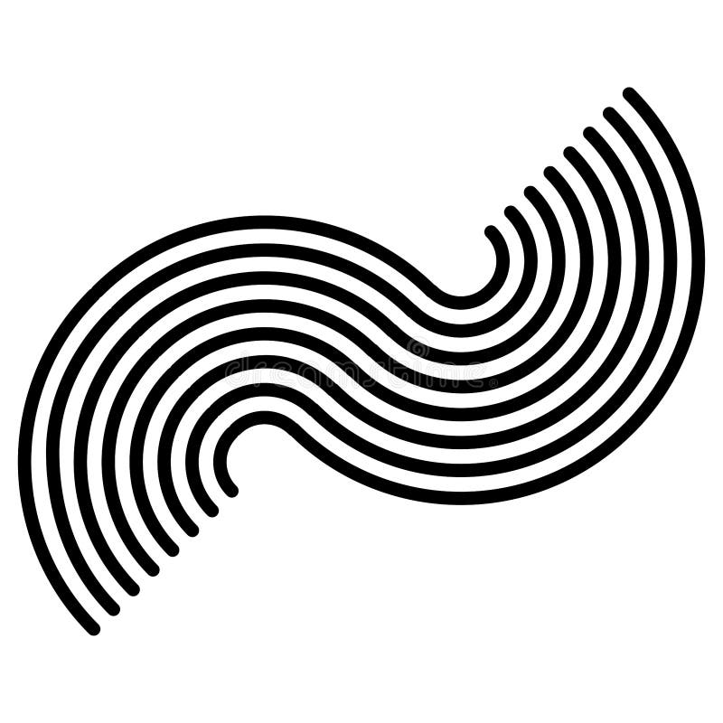 Graphics, Icon, Symbol Made of Parallel Curved Lines. Camber, Flexure ...