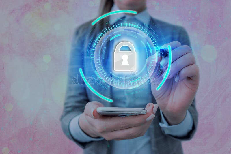 Graphics of Latest Digital Technology Protection Data Padlock Security ...