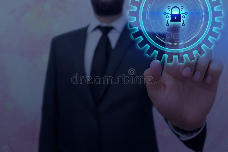 Graphics of Latest Digital Technology Protection Data Padlock Security ...