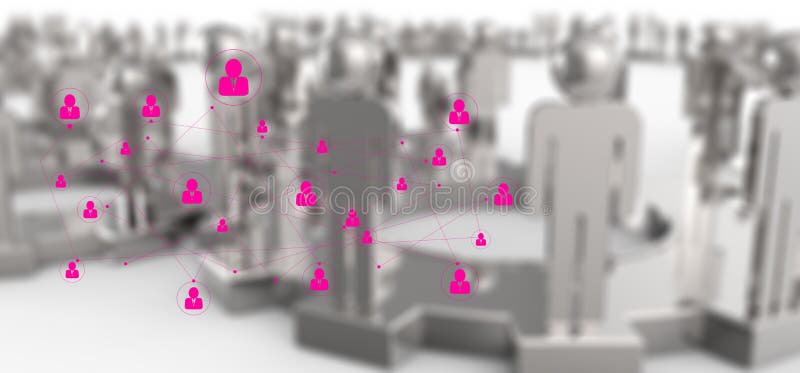 Graphics Pink Human Social Network Stock Illustration - Illustration of ...