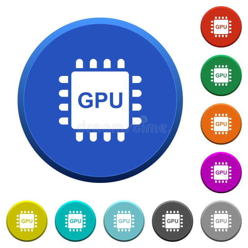 Graphics Processing Unit Beveled Buttons Stock Vector - Illustration of ...