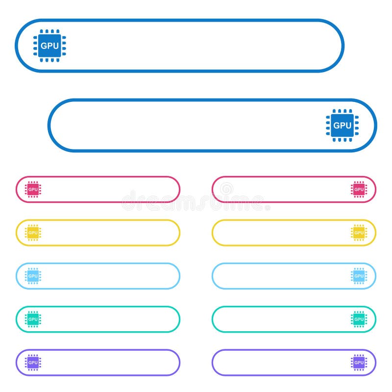 Graphics Processing Unit Icons In Rounded Color Menu Buttons Stock Vector Illustration Of