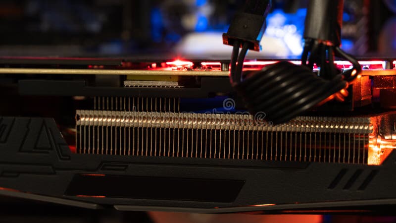 Graphics Processing Unit with Neon Light. LED Light, CPU Cooler Stock ...