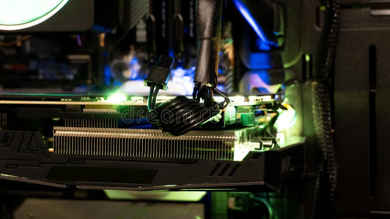 Graphics Processing Unit with Neon Light. LED Light, CPU Cooler Stock ...