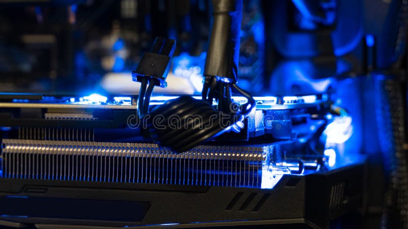 Graphics Processing Unit with Neon Light. LED Light, CPU Cooler Stock ...