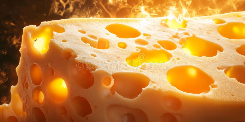 Molecular Cheese Structure with Glowing Highlights Art Representation ...
