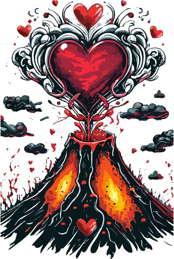 Graphics for Valentine S Day Volcano of Love Stock Illustration - Illustration of wedding ...