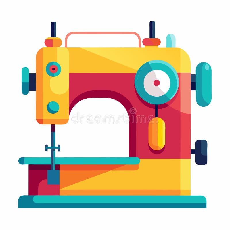 Graphics Vintage Yellow Sewing Machine Stock Illustration ...