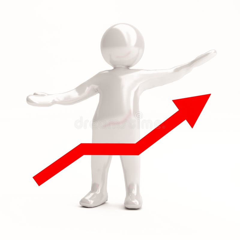 Graphique Blanc De Statistiques Commerciales Des Gens 3d Illustration ...