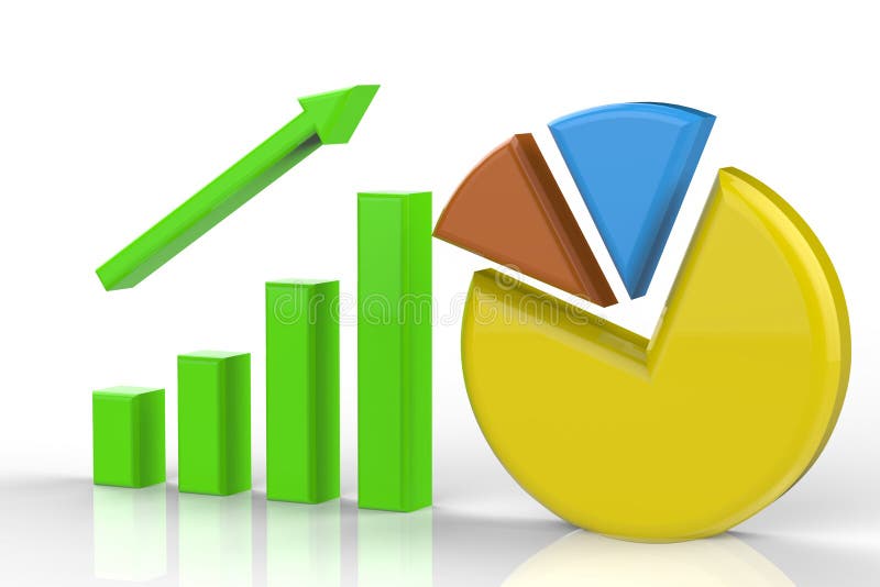 Graphique De Croissance Et Graphique Circulaire Illustration Stock ...