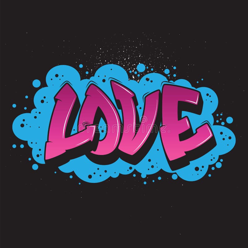Conception De Graffiti D'AMOUR Illustration de Vecteur - Illustration ...
