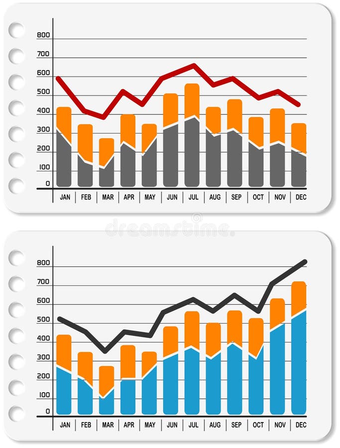 Graphique En Haut Et En Bas Illustration Stock - Illustration du bleu ...