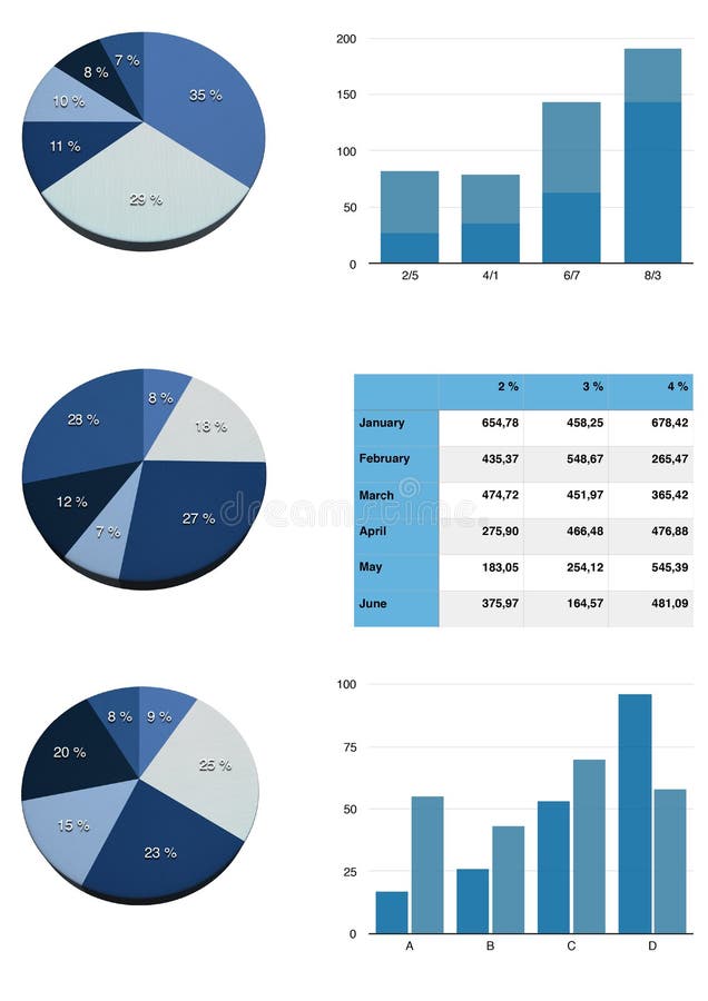 Graphiques De Divers Types De Bleu Illustration Illustration Stock ...