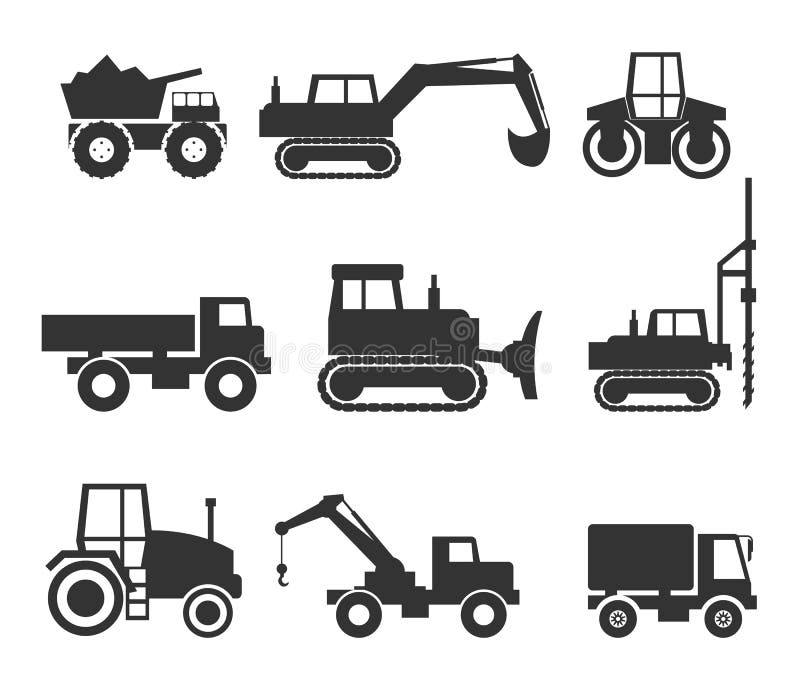 Graphiques De Symbole D'icône De Machines De Construction Illustration ...