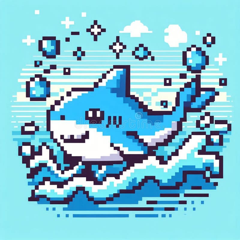Pixel Requin : Un Caractère Minecraft Mignon Et Ludique Dans L'art Des ...