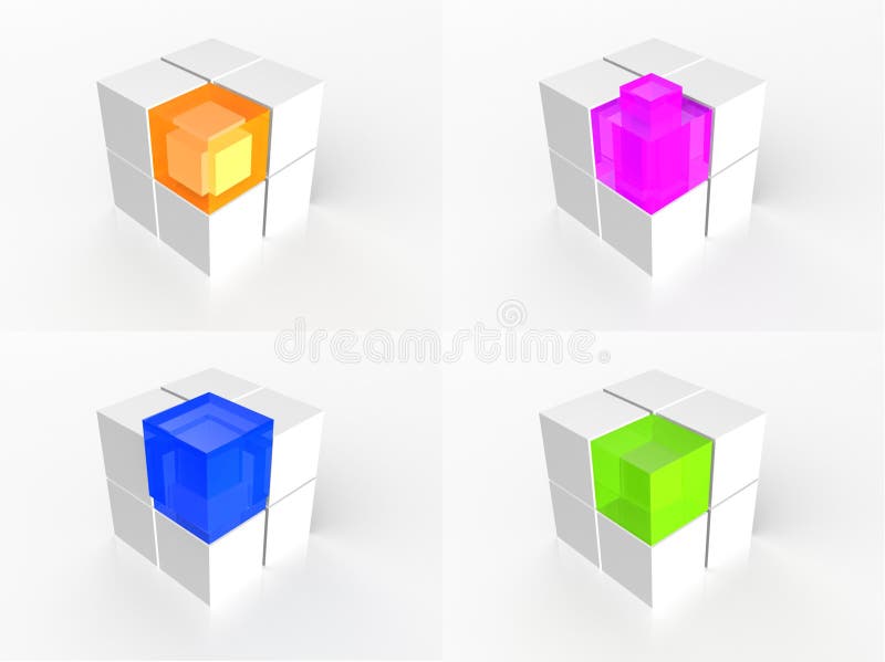Icône De Cube Multicolore Transparent Illustration Stock - Illustration ...