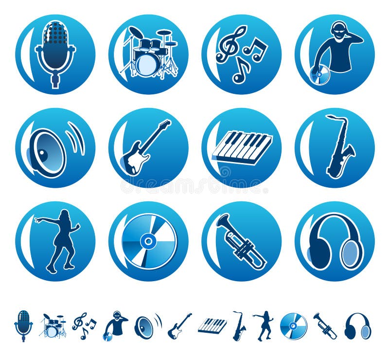 Pictogrammes de musique illustration de vecteur. Illustration du basse ...