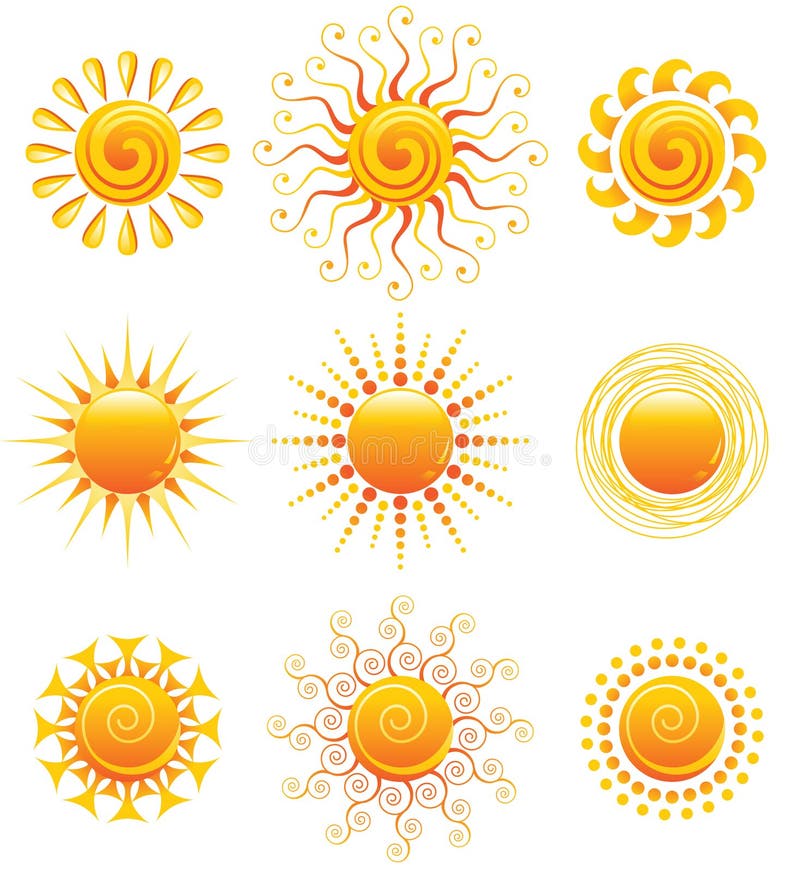 Graphisme sept du soleil illustration de vecteur. Illustration du ...