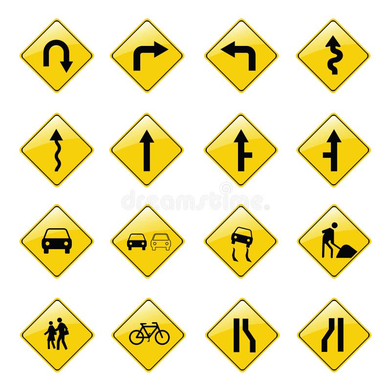 Graphismes Jaunes De Signe De Route Illustration de Vecteur ...