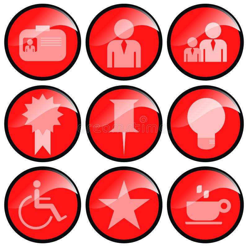 Icônes de bureau en rouge illustration de vecteur. Illustration du ...