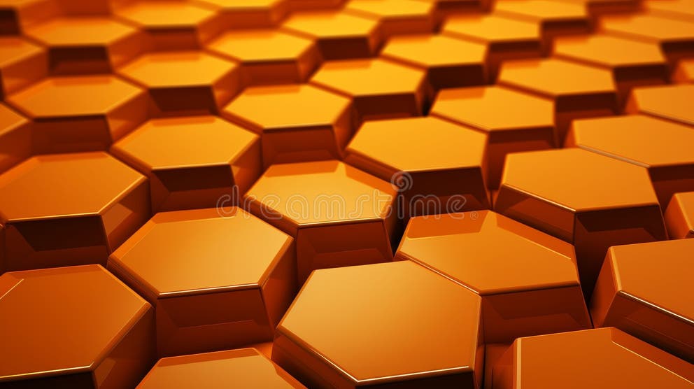 Graphite Background with Bright Orange Honeycomb Hexagons for Striking ...