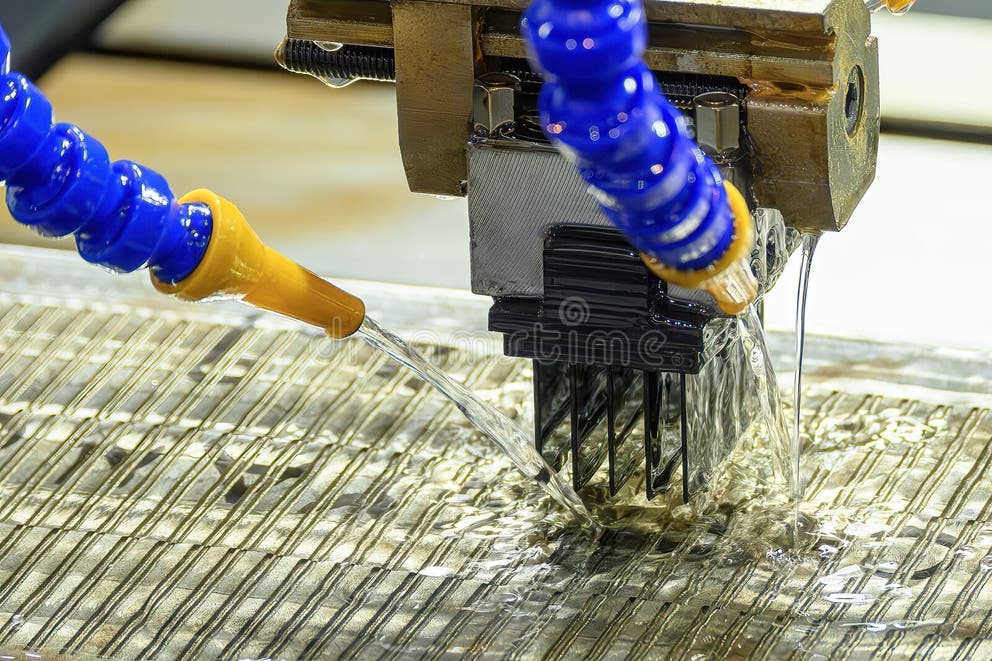 The Graphite Electrode Working on EDM Machine with Liquid Coolant ...