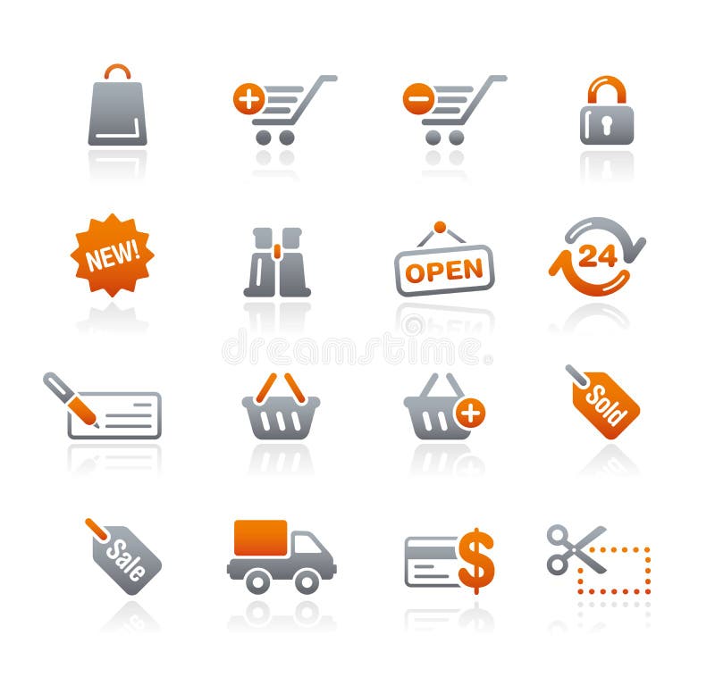 Blog & New Media // Graphite Icons Series Stock Vector - Illustration ...