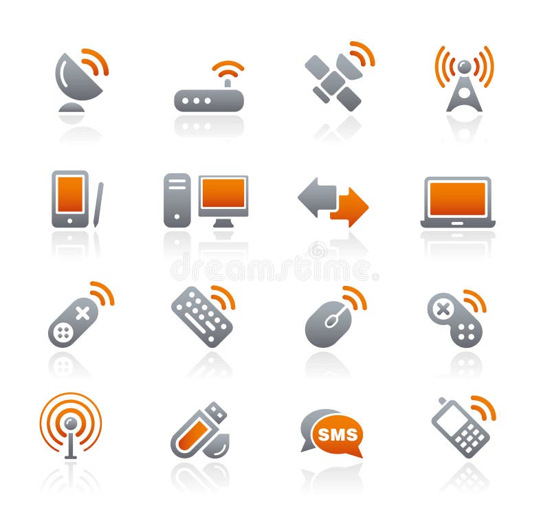 Graphite Icons // Wireless & Communications Stock Vector - Illustration ...