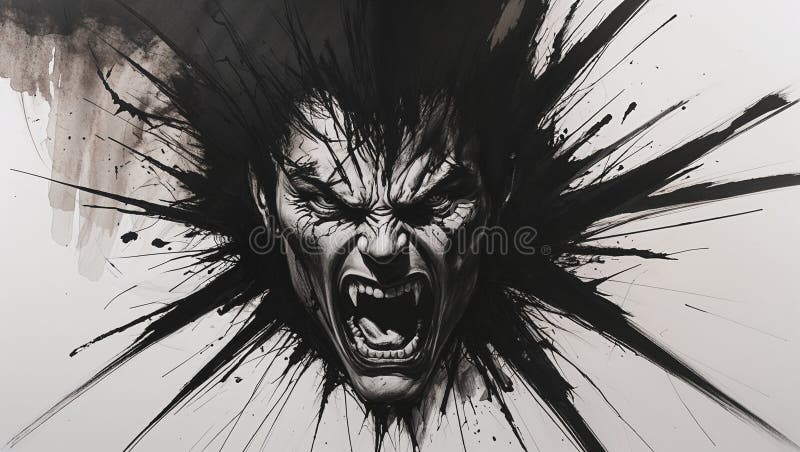 Eruption of Rage stock illustration. Illustration of intense - 366113385