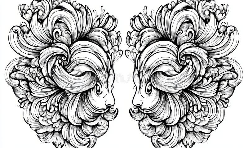 Graphite Linework Illustration of a Background or Pattern with an ...