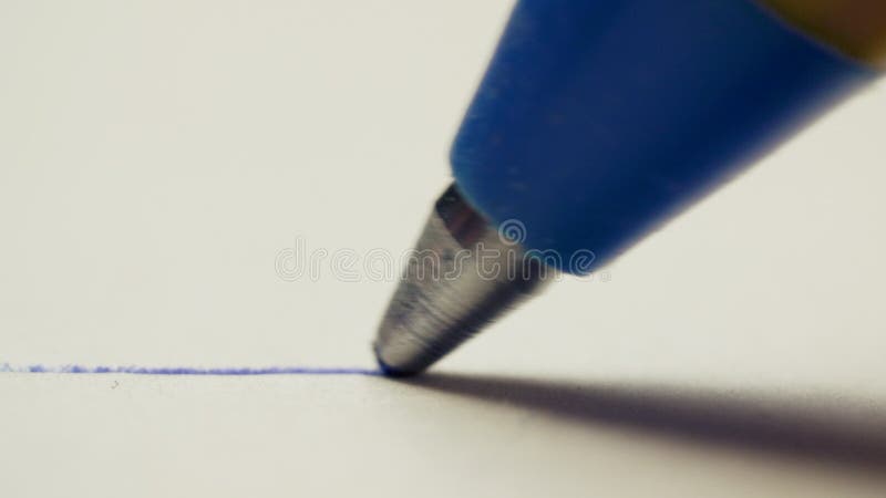 Graphite Pencil Draws a Straight Line on a White Background Paper ...