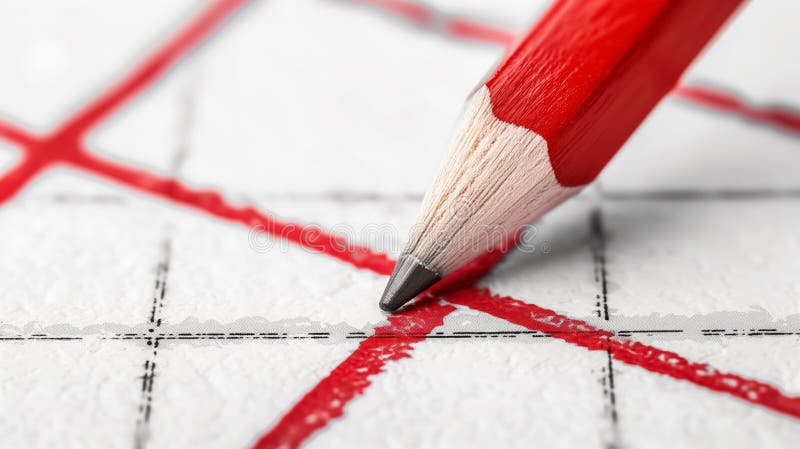 Graphite Pencil on a Line Graph Chart Stock Illustration - Illustration ...