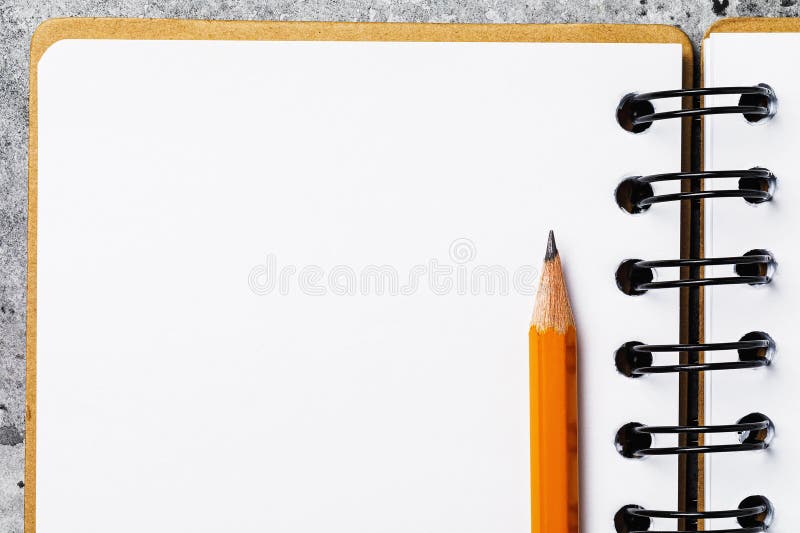 A Graphite Pencil on a Notebook with a Copy of Space Stock Image ...