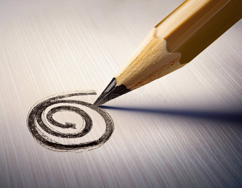 Creating a Spiral Drawing with a Graphite Pencil on Textured Paper ...