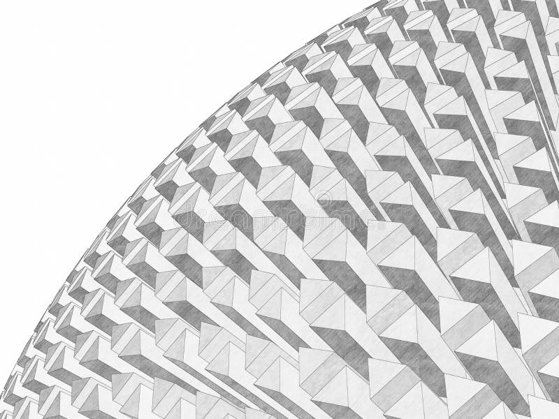 Graphite Pencil Stylized 3d Rendering Stock Illustration - Illustration ...