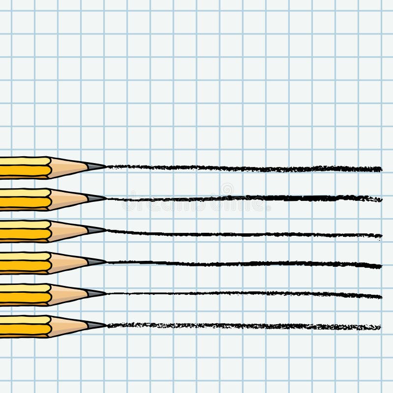 Graphite Pencils Making Lines Illustration Stock Vector - Illustration ...