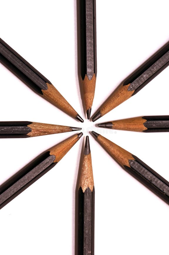 Graphite Pencils Touching Tips Stock Photo - Image of touching, eight ...