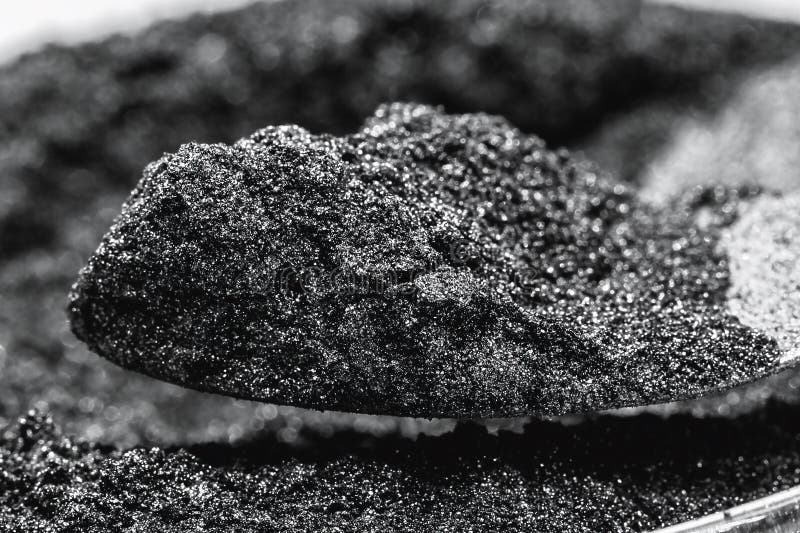 Graphite Powder, Industrial Use, Isolated White Background, Macro ...