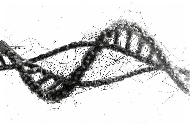 Graphite Sketch of DNA Helix Emphasizing the Structural Complexity and ...