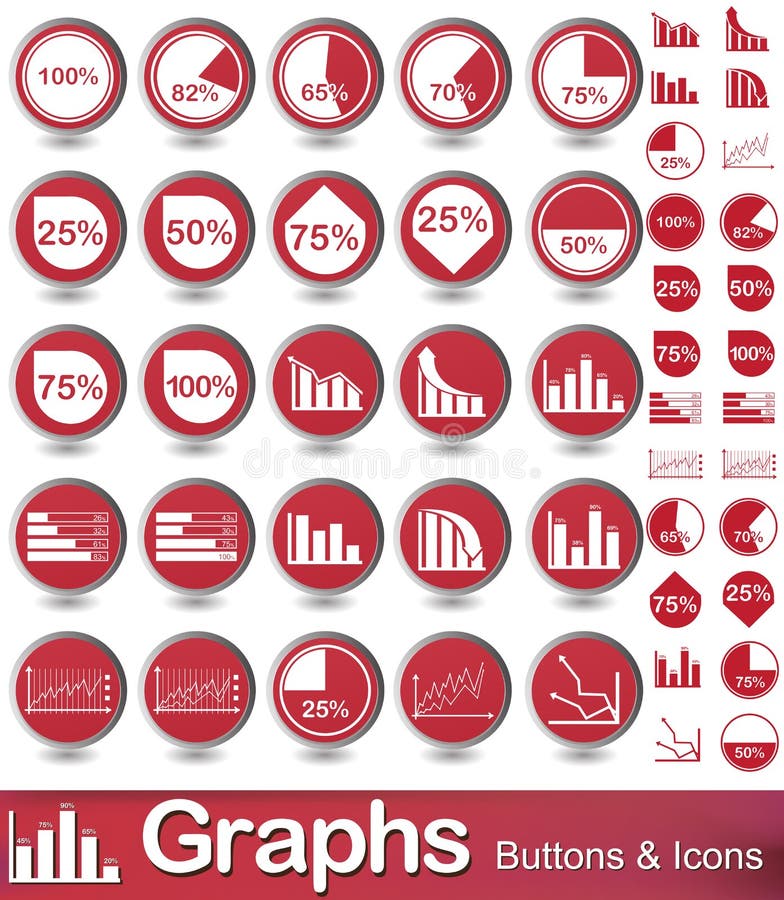 Graphs Buttons and icons stock vector. Illustration of measure - 40720902