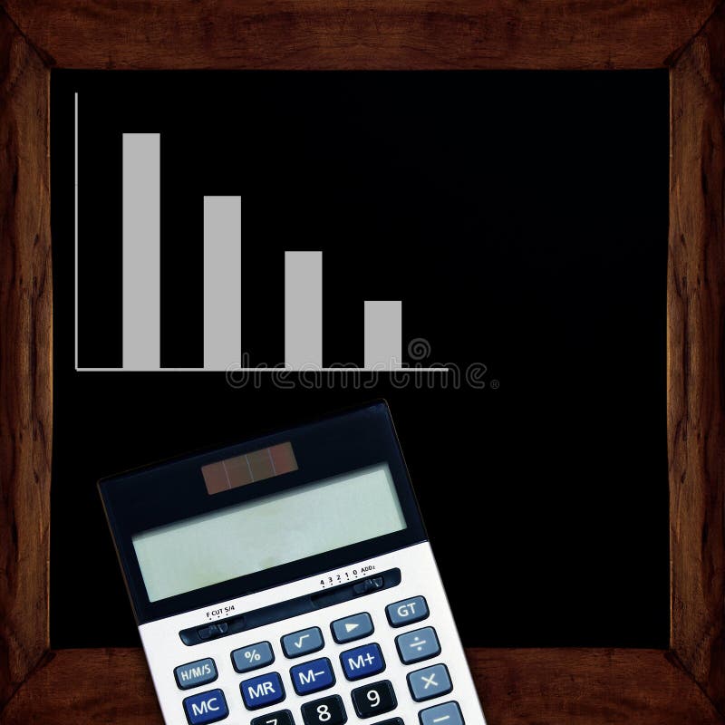 Graphs and Calculator on Blackboard. Stock Image - Image of diagram ...