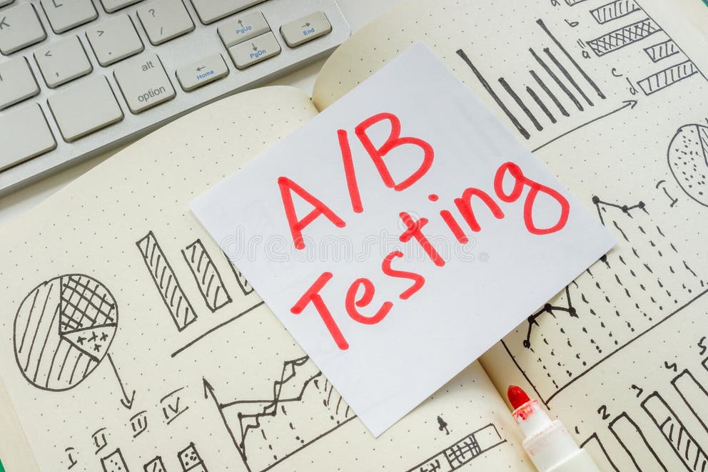 Graphs and Charts with a B Testing Label As a Symbol of Data-driven ...