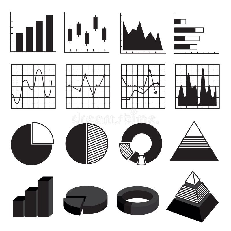 Graphs Charts Bars and Diagrams Data Element Set Stock Vector ...
