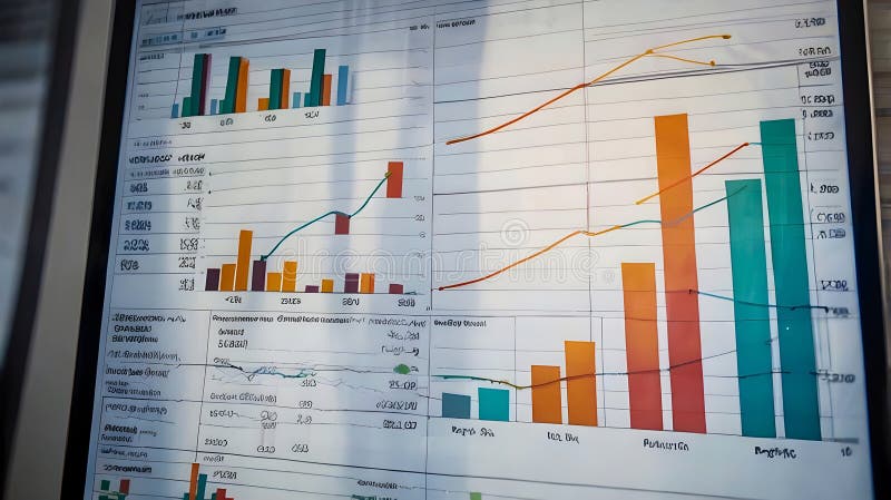 Graphs and charts stock illustration. Illustration of report - 357334020